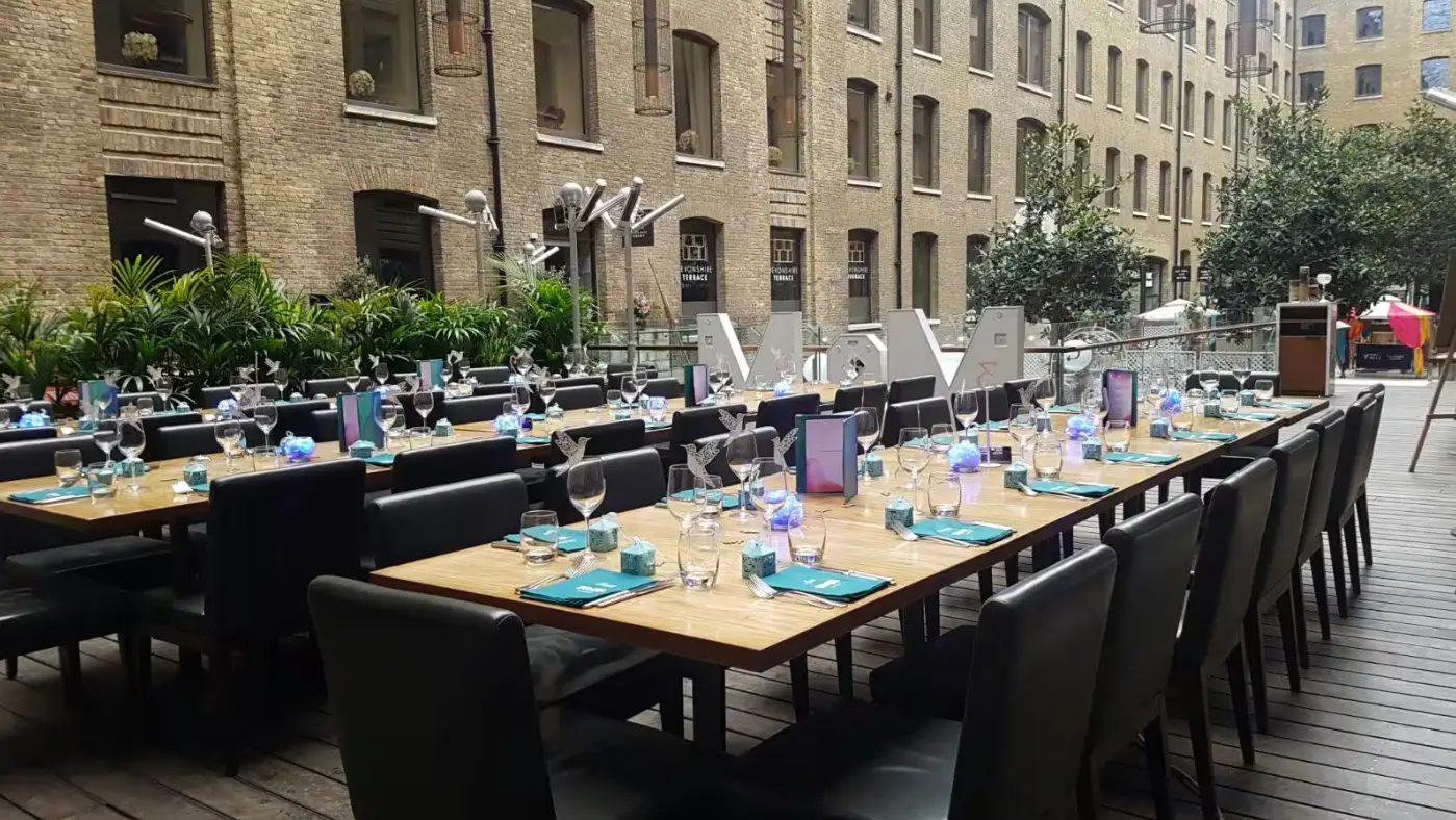 Cinnamon Kitchen Upper Terrace | Summer Party Venues London UK
